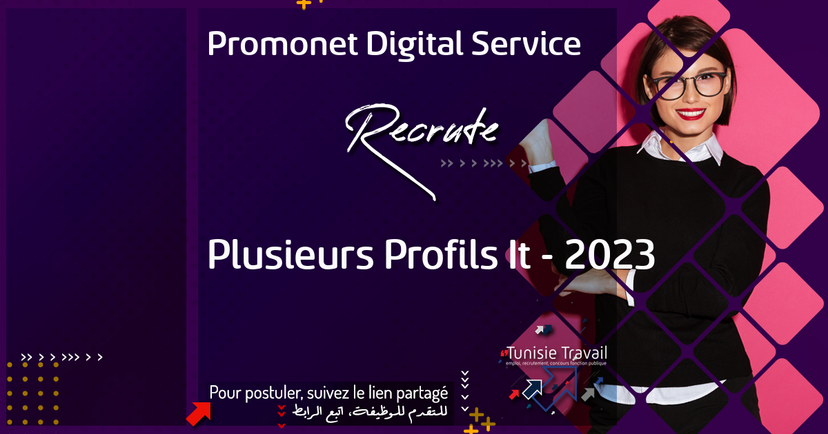 Promonet Digital Service recherche Plusieurs Profils IT – 2023 ...